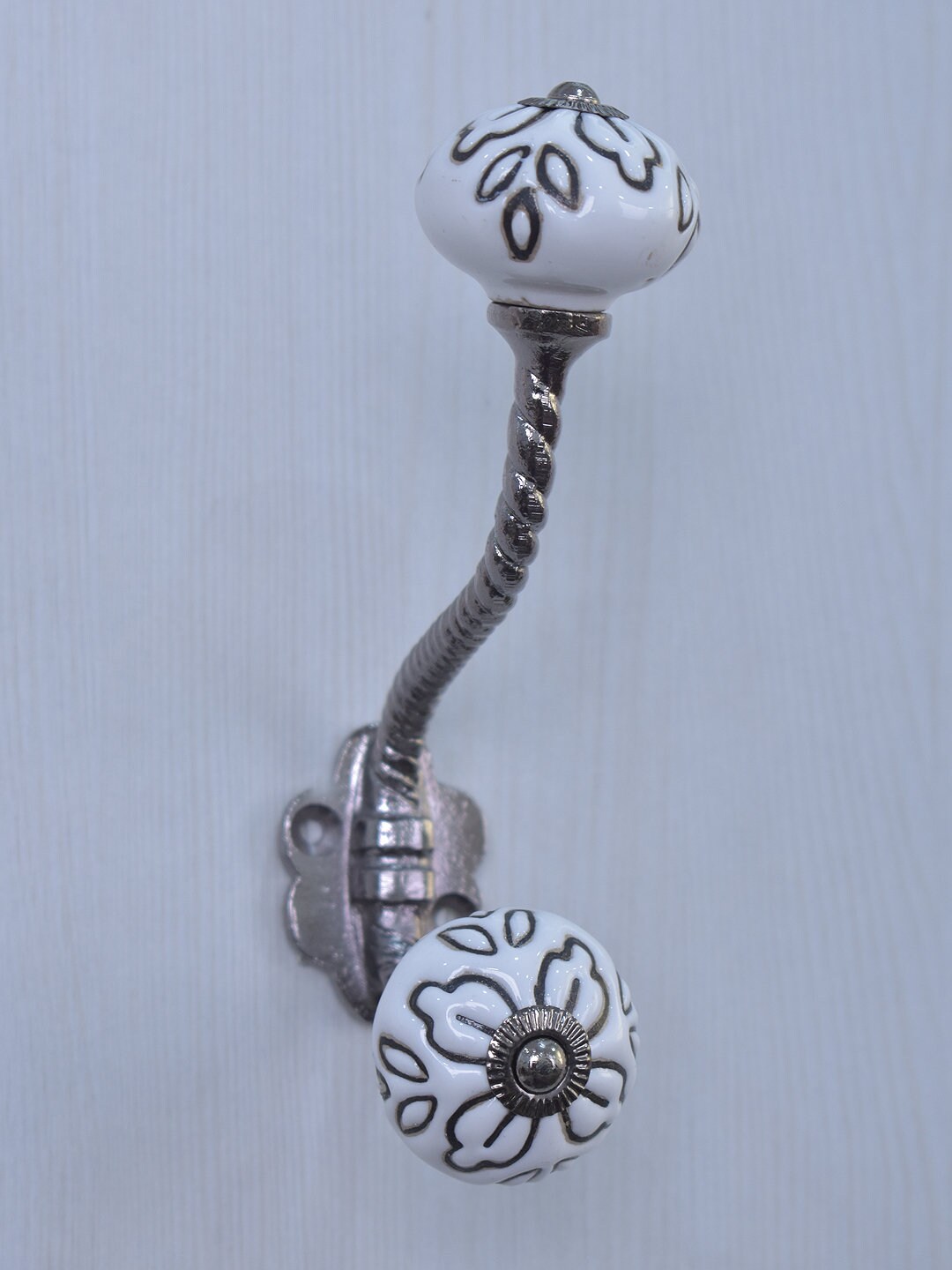 White Handmade Decorative Ceramic Hanger |vintage Wall Hook| Metal Wall ...