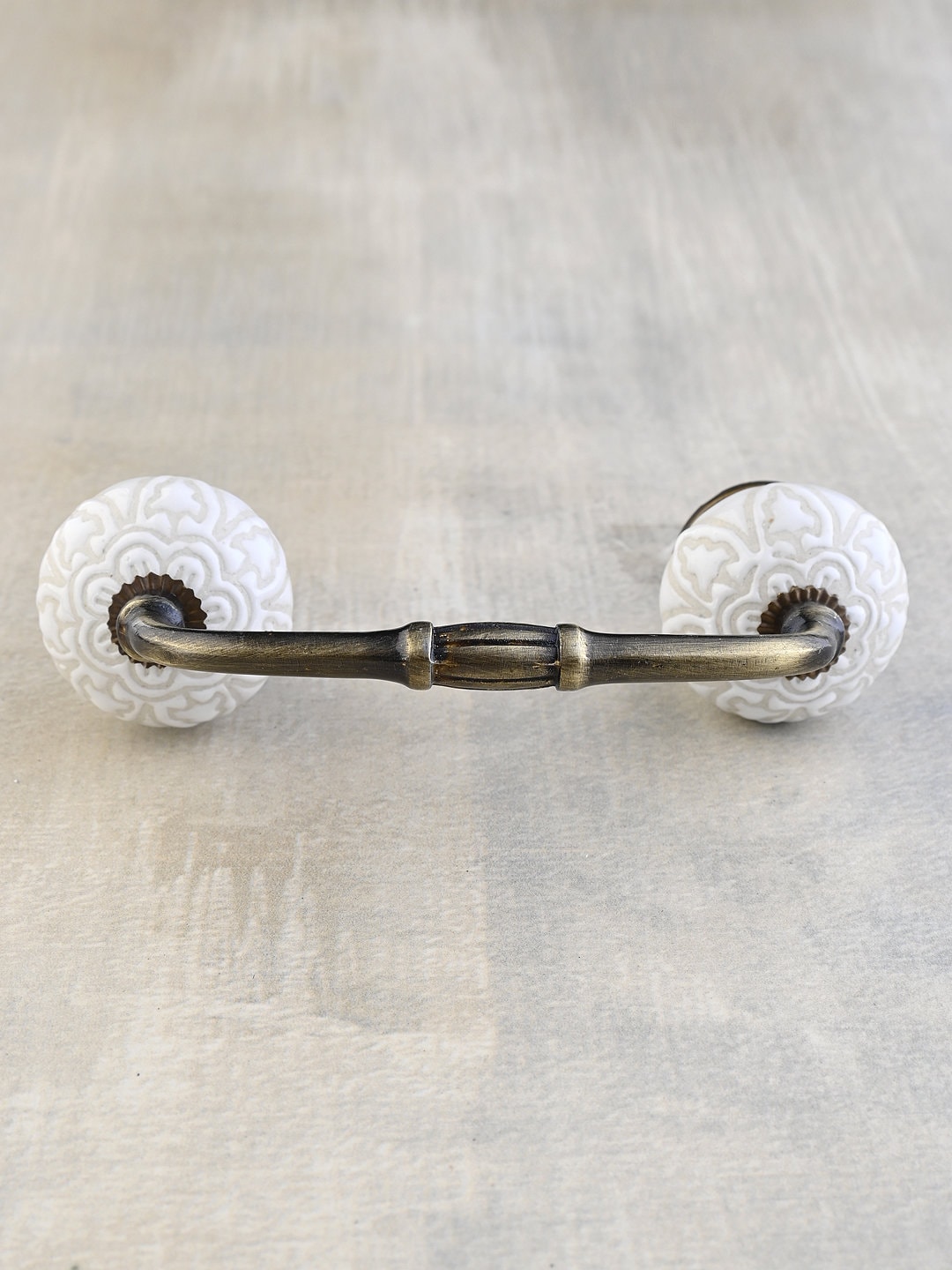 Antique White Ceramic Embossed Drawer Cabinet Pull (sold in Sets) - Etsy