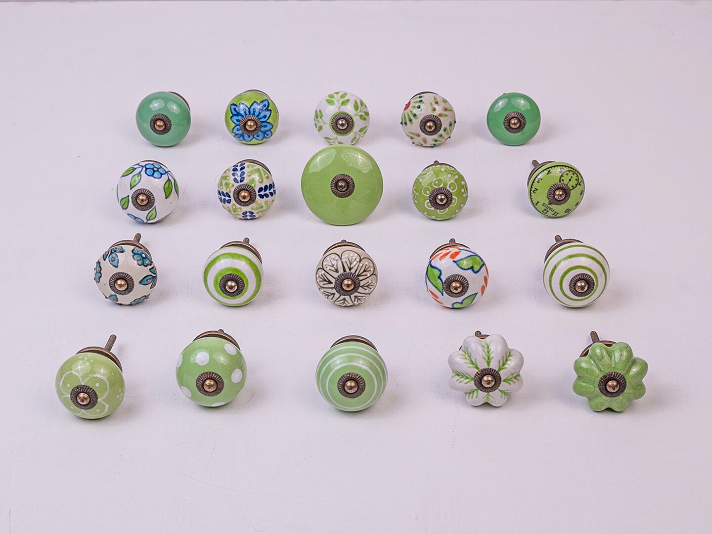 Handmade Ceramic Knobs: Blue & White Floral Assorted Set - Etsy