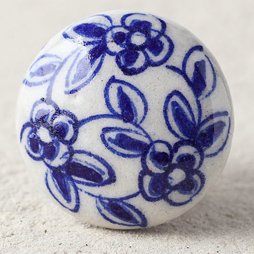 Blue & White Ceramic Knobs Kitchen Cabinet Drawer Knobs - Etsy