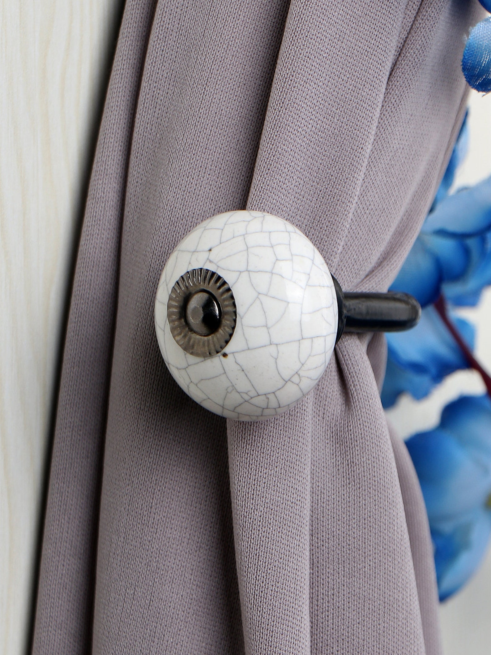 Hand Painted Ceramic Curtain Tie Back Hook: Antique Style (sold in Sets ...