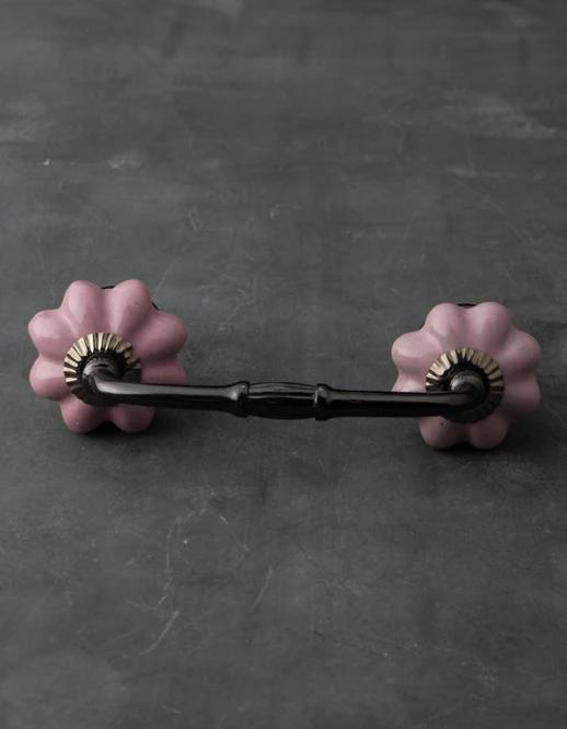 Pink Ceramic Floral Handle Pull: Cabinet & Wardrobe Hardware - Etsy