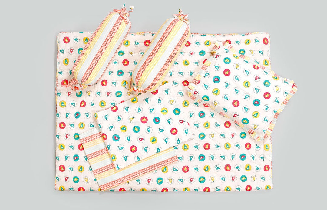 Chun Chun Chidiya Pink Cotton Baby Bedding Set - Etsy