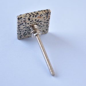 Square Dalmatian Jasper Natural Gemstone Cabinet Furniture Knobs, Kitchen Cabinet Knobs, Luxury ...
