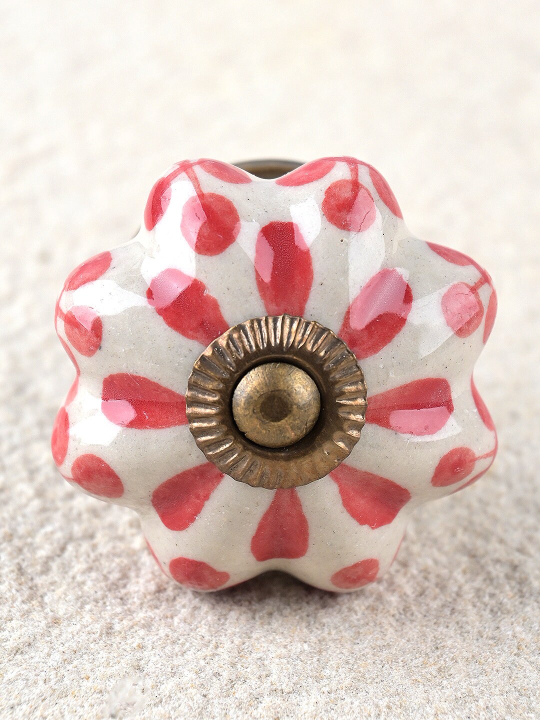 Flower Shape White Base Ceramic Cabinet Knobs | Furniture Door Ceramic ...