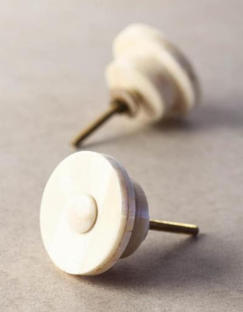 Handmade Bone Dresser Knob: off White Round Cabinet Pull - Etsy
