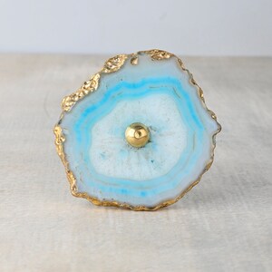 Assorted Shape Blue Agate Stone Cabinet Drawer Dresser Knob sold in Sets - Etsy