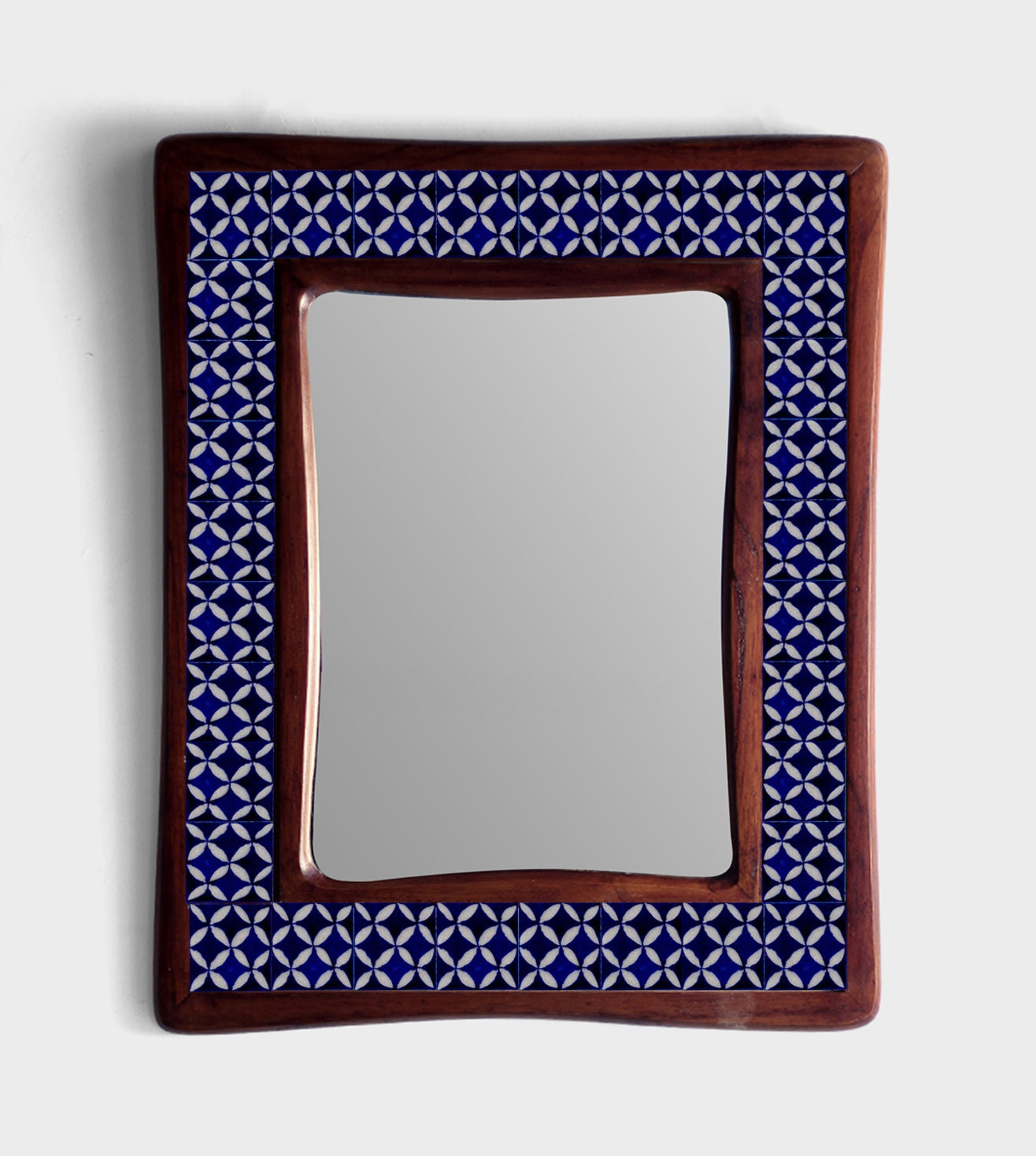 Handmade Blue and White Design Blue Pottery Tile Mirror 20x24 - Etsy