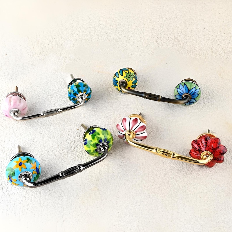 Ceramic Drawer Pulls Boho - Etsy