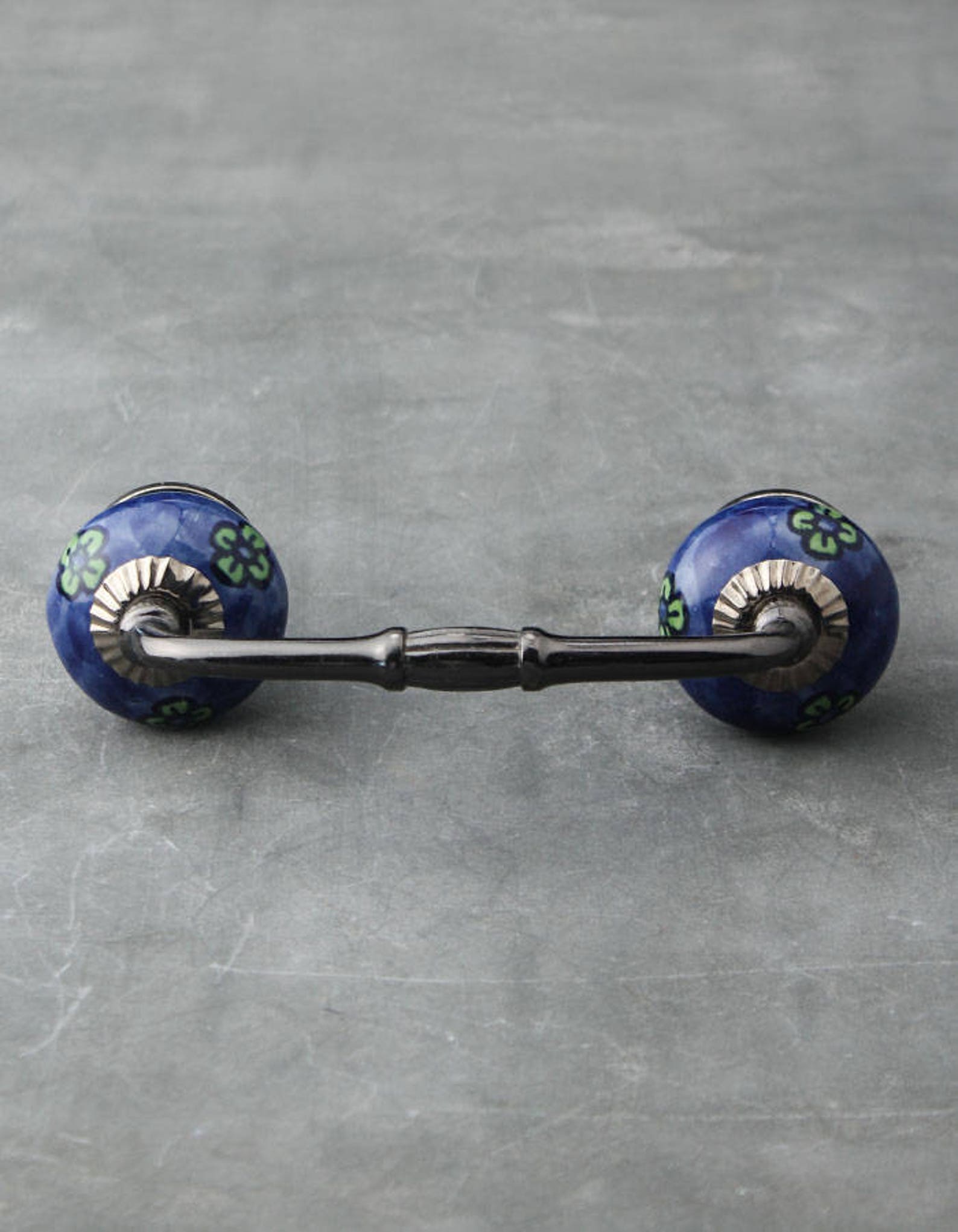 Blue Floral Kitchen Ceramic Cabinet Handle Pull sold in Sets - Etsy