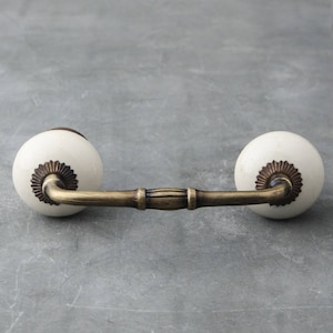 Cream Colored Unique Ceramic Cabinet Handle Pulls - Vintage Style ...