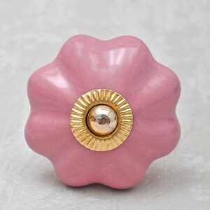 Pink Color Flower Cabinet Knob sold in Sets - Etsy