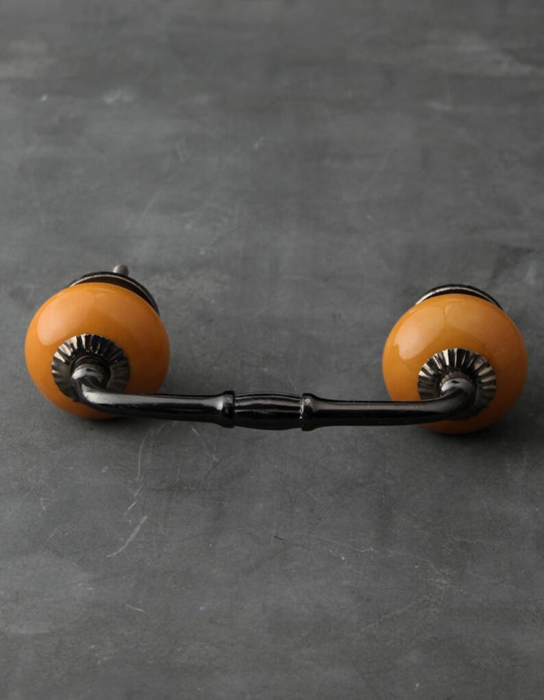 Yellow Ceramic Kitchen Handle Drawer Pull sold in Sets | Etsy