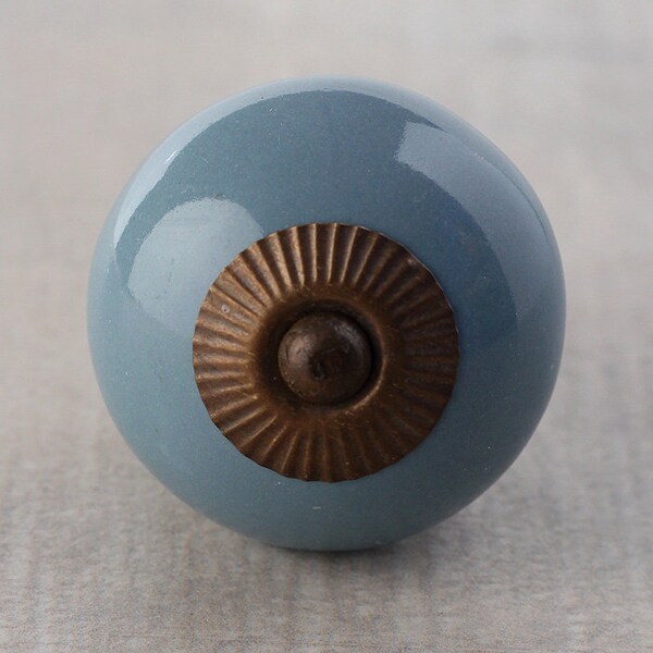 Blue Ceramic Knob - Etsy
