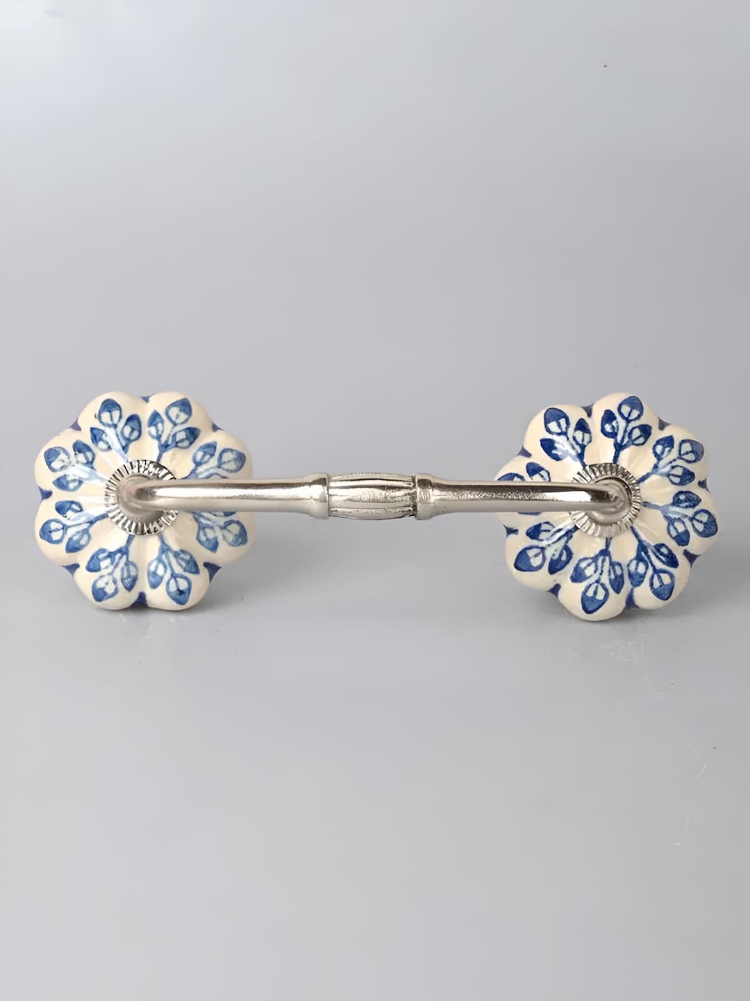 Handmade Blue Flower Cabinet Drawer Pull: Hand-painted Wardrobe Handle ...