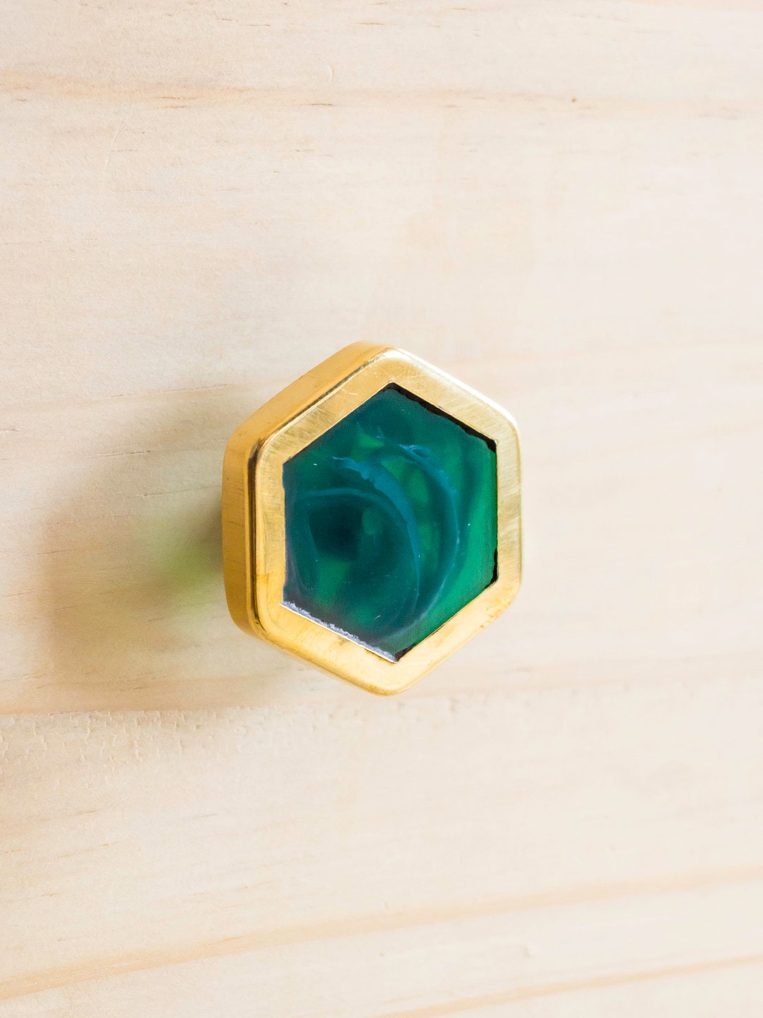 Hexagonal Emerald Green Cabinet Hardware, Modern Furniture Resin Knob ...