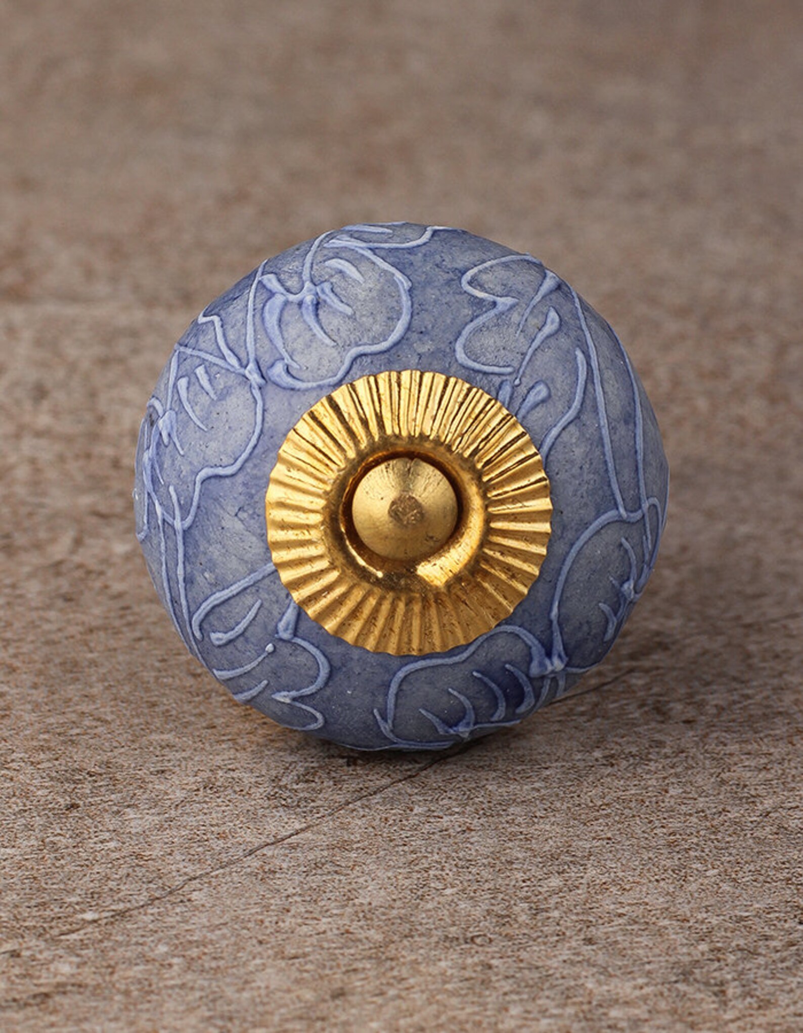 Blue Embossed Design Ceramic Cabinet Knob sold in Sets - Etsy