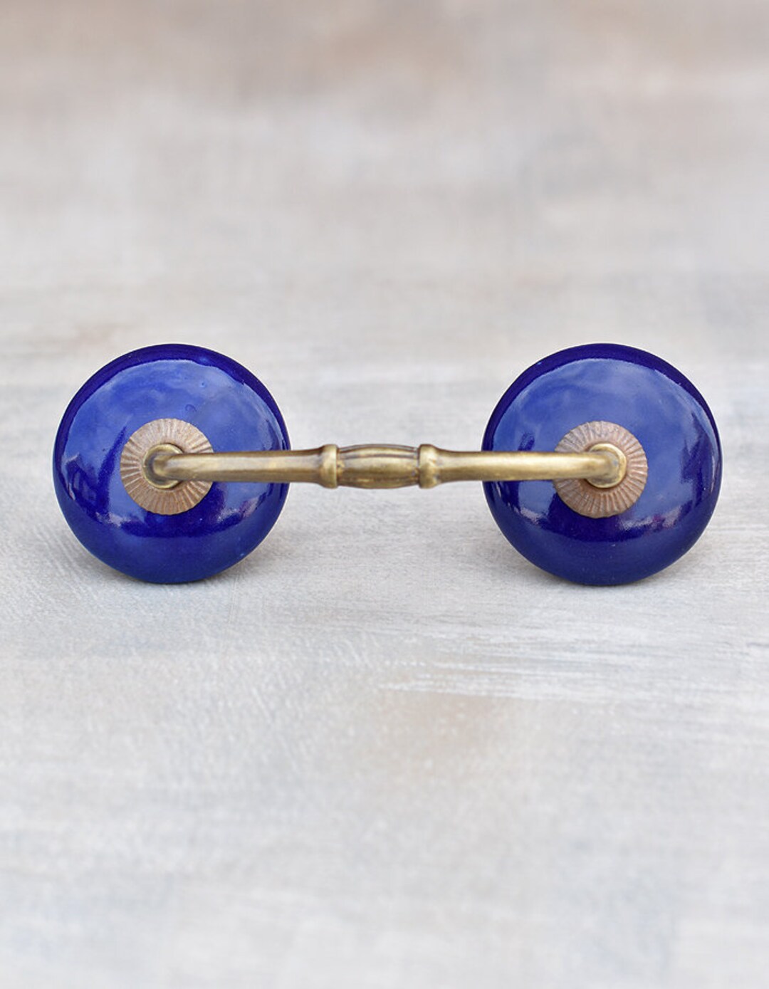 Round Solid Blue Ceramic Kitchen Handle Drawer Pull sold in Sets - Etsy