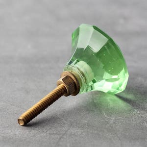 Crystal Green Glass Kitchen Cabinet Mushroom Knob (sold in Sets), Glass Crystal Cabinet Knobs ...