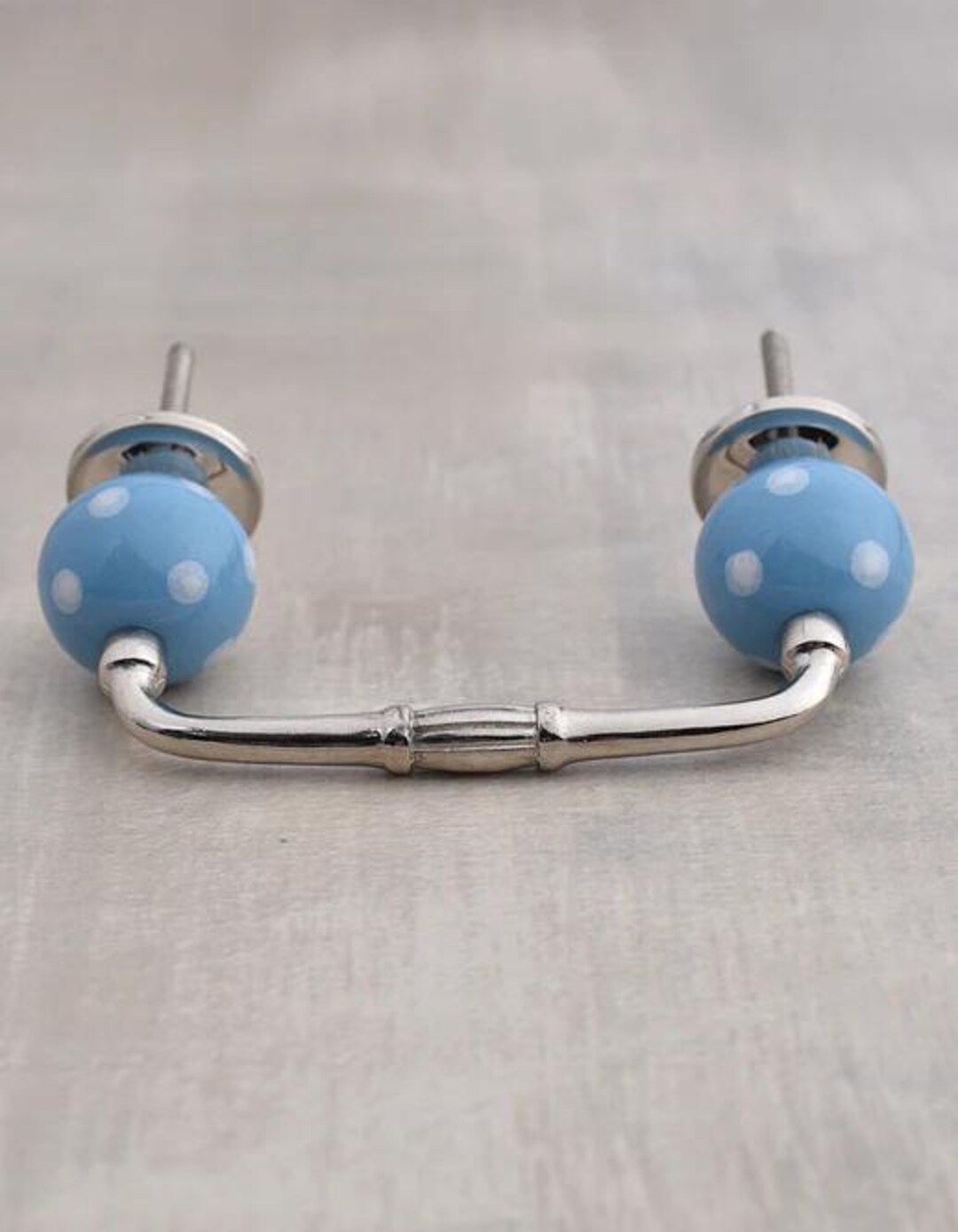 Turquoise Drawer Pull With Hand Painted White Polka-dots Knobs sold in Sets - Etsy