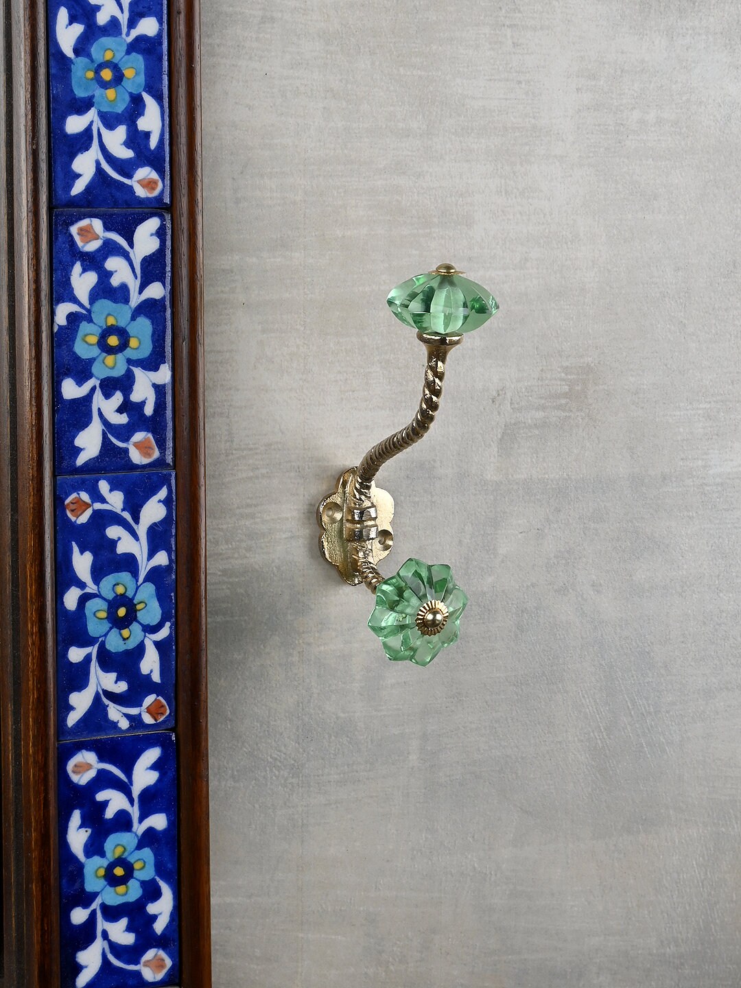 Green Clear Glass Handmade Wall Hanger Vintage Wall Hooks - Etsy