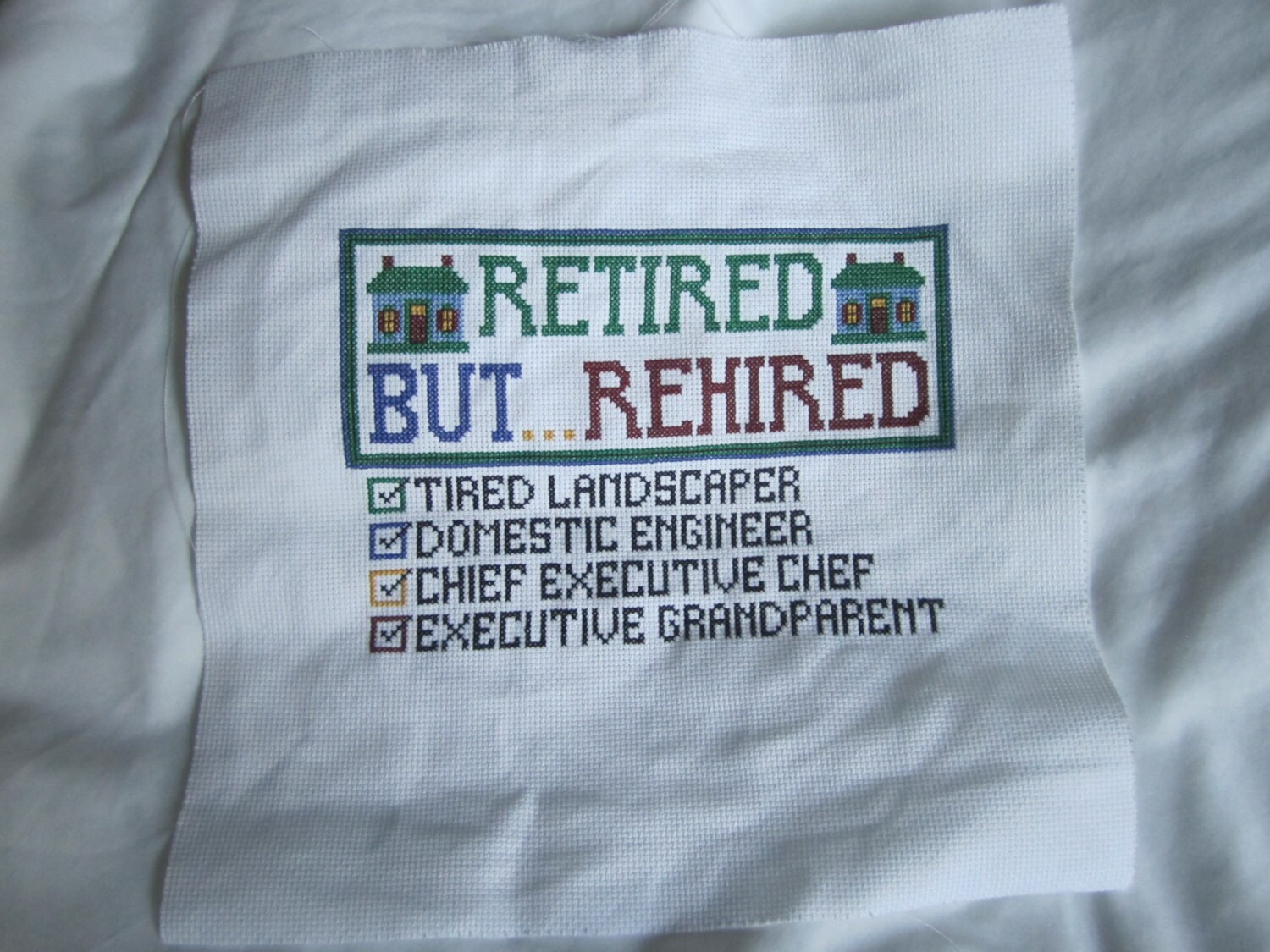 Completed Retirement Cross Stitch - Etsy