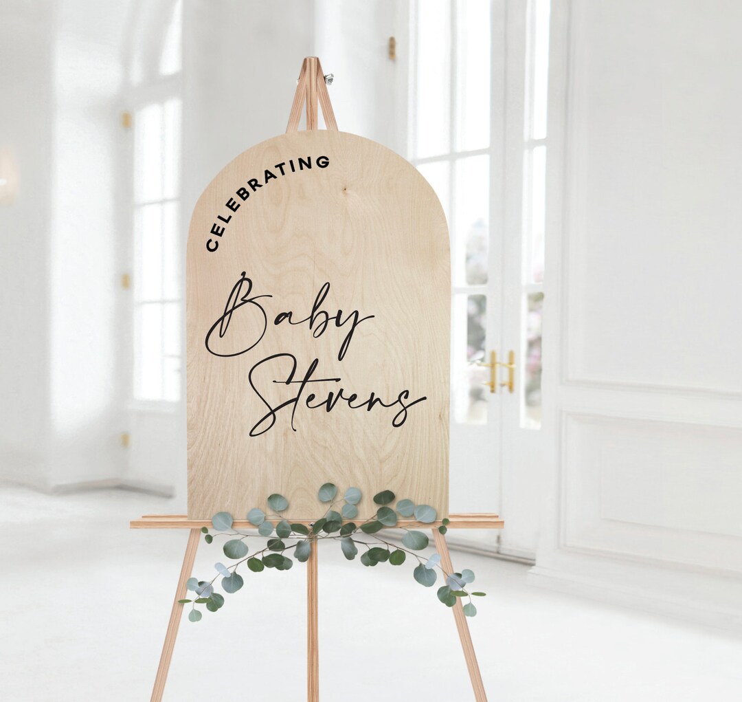 Modern Arch Baby Shower Welcome Sign: 3D Birch Wood Decor - Etsy