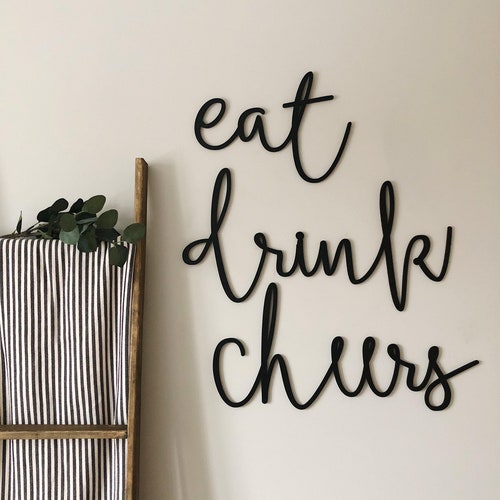 Eat Drink Enjoy Signs Kitchen Wall Decor Farmhouse Kitchen - Etsy