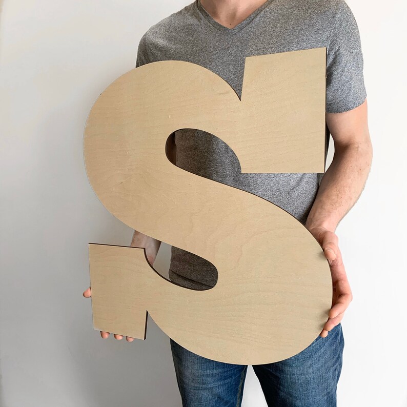 Large Wood Initial Large Wood Monogram Letter Wedding - Etsy