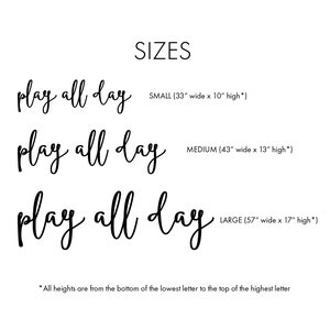 Play All Day Word Cutout | Playroom Decor Sign | Kids Room Wall Decor ...