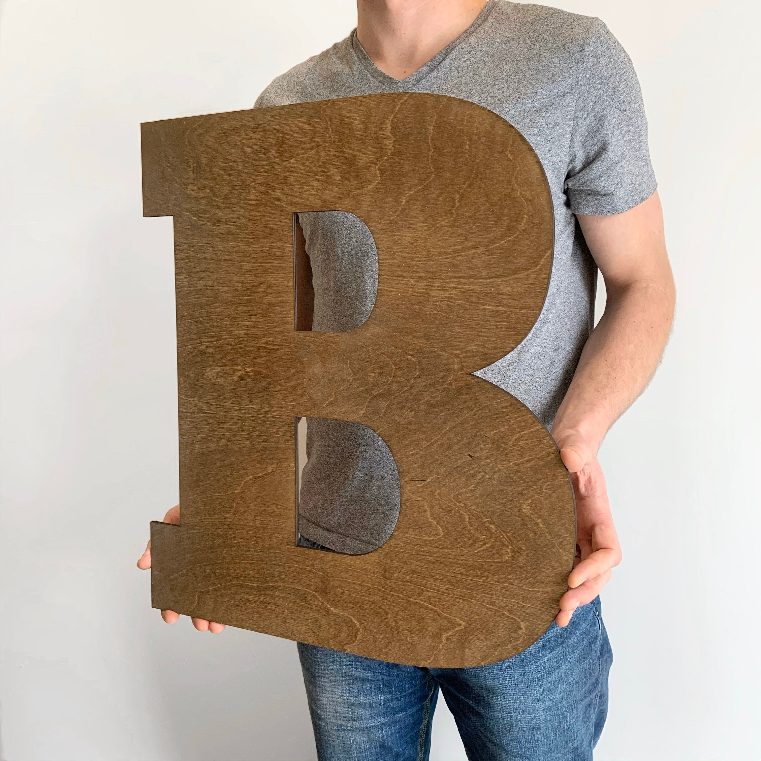 Large Wood Initial Large Wood Monogram Letter Wedding | Etsy