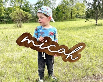 Double Layer Name Sign - Etsy