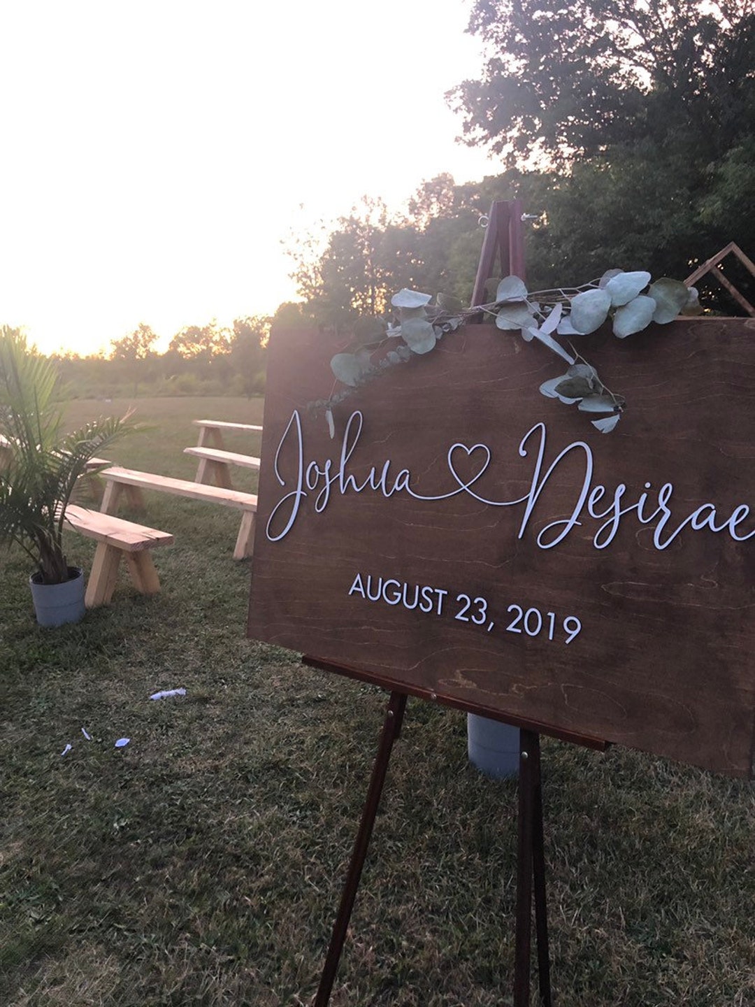 Wedding Heart Welcome Sign | Family Name Sign With Raised Lettering ...