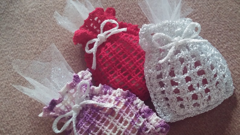 Hand Crocheted Soap Holder | Soap Saver | Sachet Bag | Crochet Sachet ...
