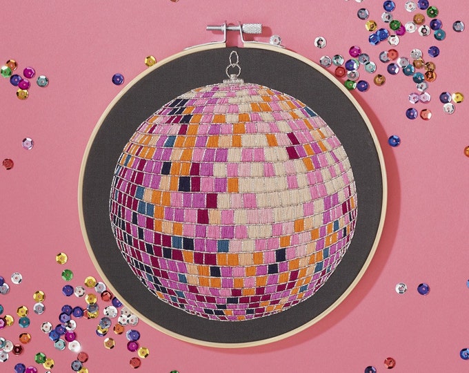 Party! - Pink Pony Club - Disco Ball Hand Embroidery Kit - Etsy