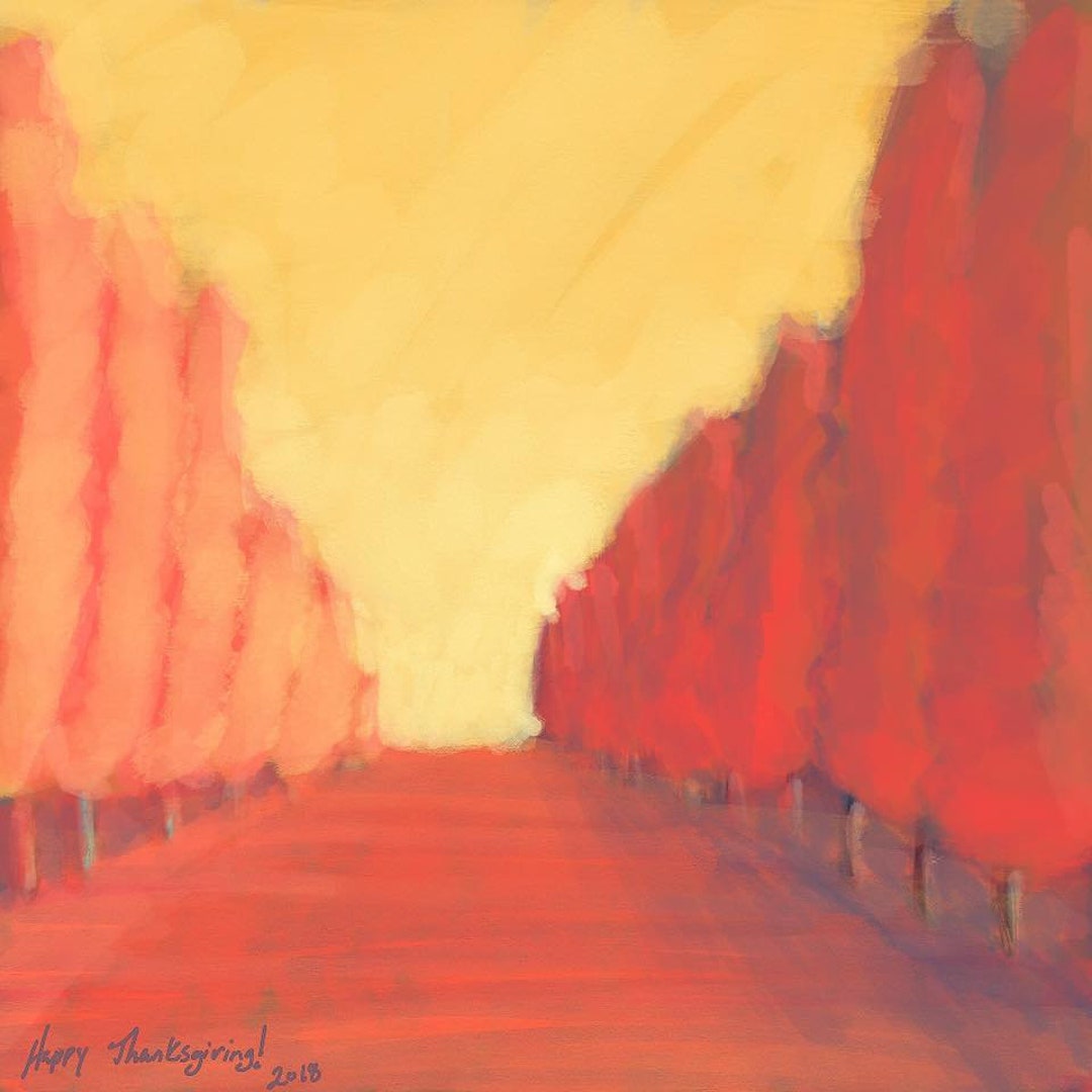 Tree Line Sketch 10x10 Digital Painting, Downloadable File - Etsy
