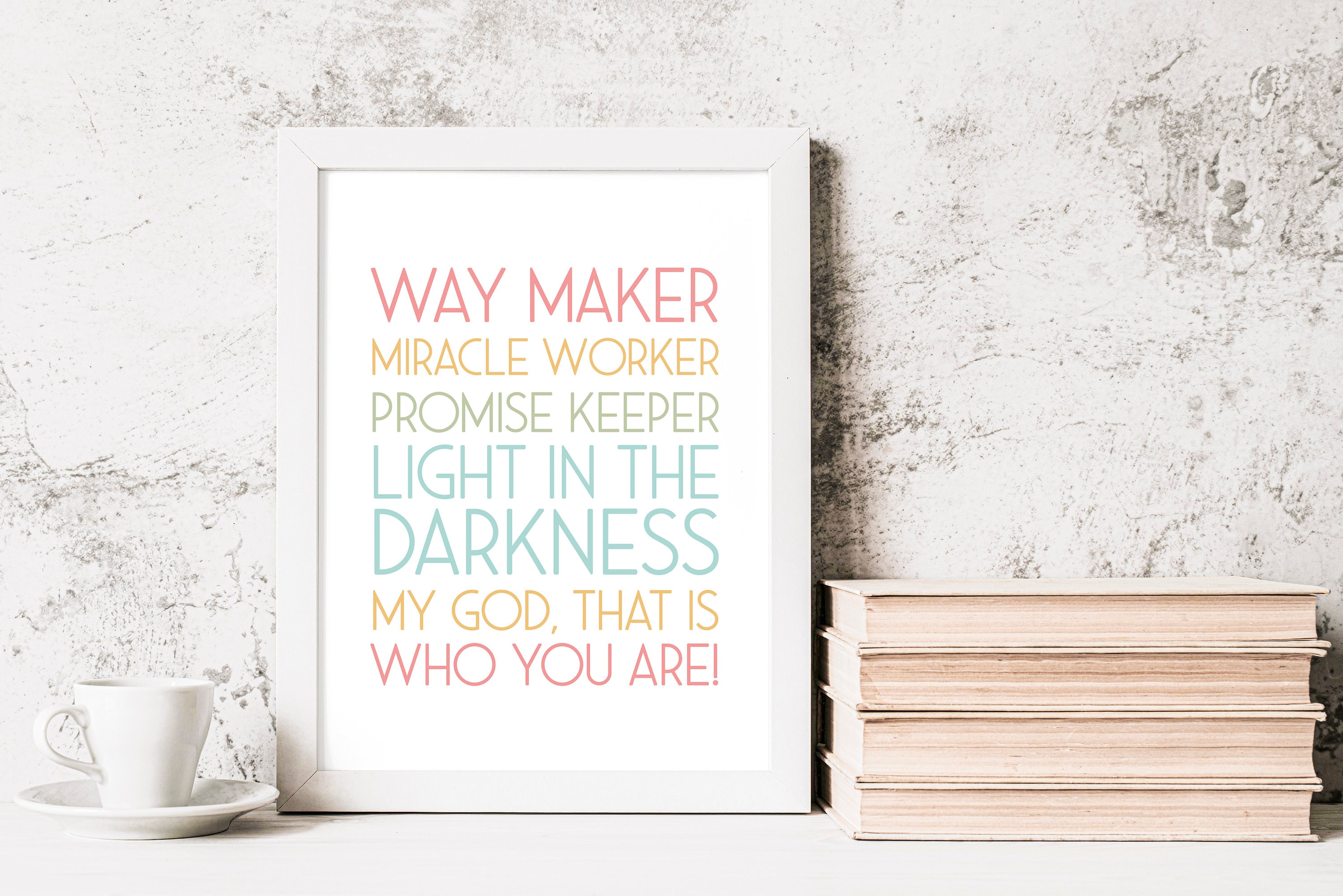 Way Maker Miracle Worker Promise Keeper Print, Bible Verse Wall Art ...