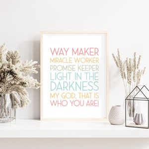 Way Maker Miracle Worker Promise Keeper Print, Bible Verse Wall Art ...