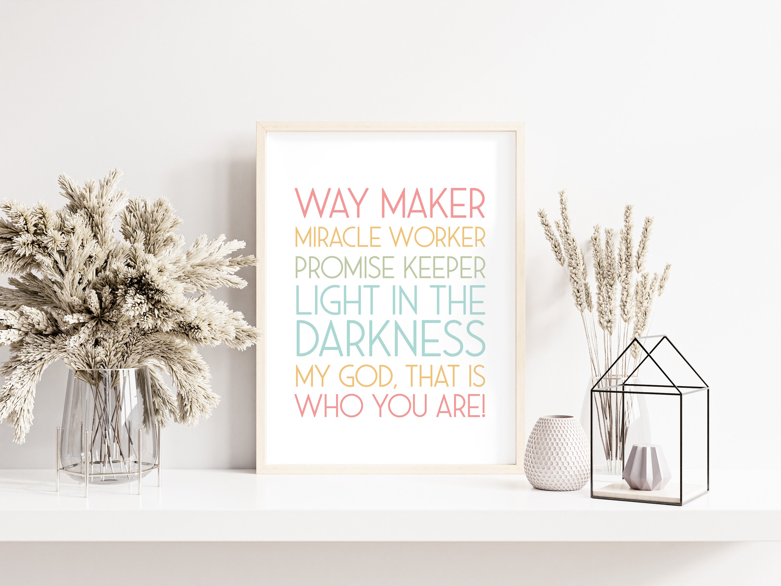 Way Maker Miracle Worker Promise Keeper Print, Bible Verse Wall Art ...