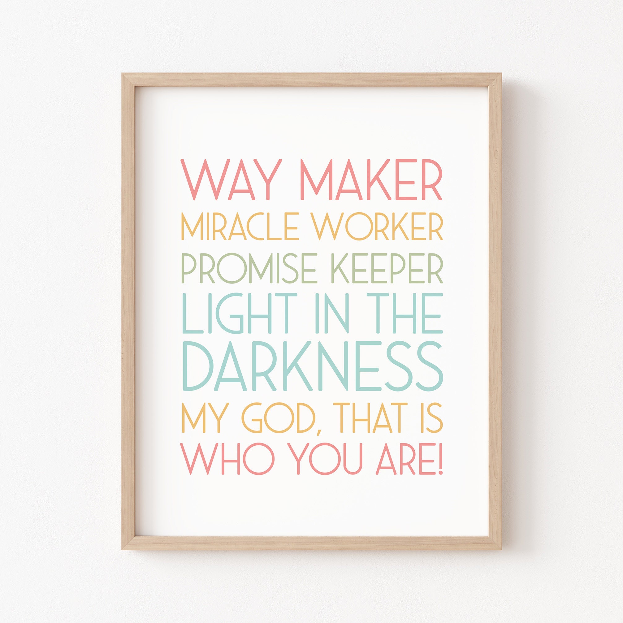 Way Maker Miracle Worker Promise Keeper Print, Bible Verse Wall Art ...