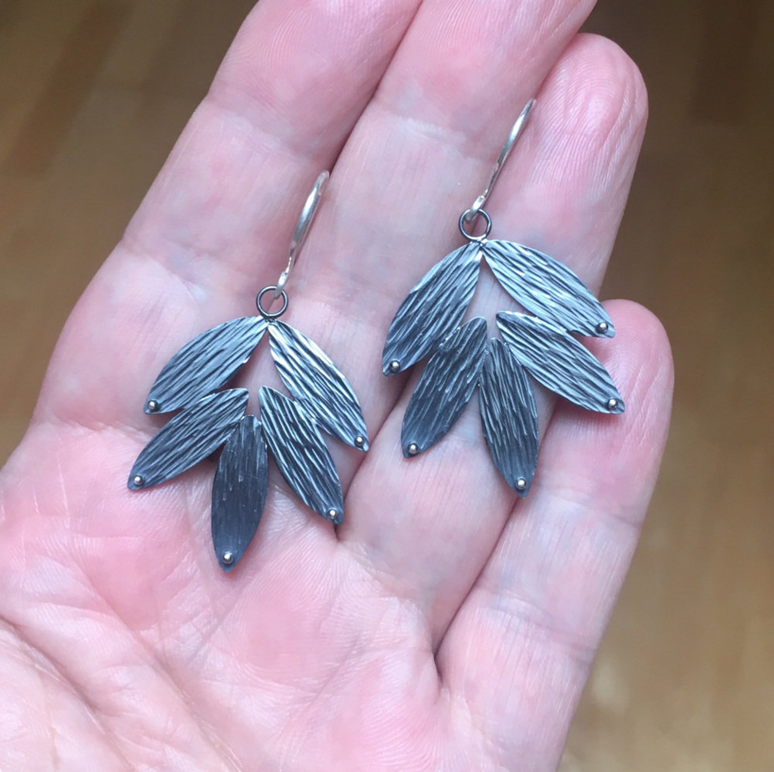 Leaflet Earrings Leaf Earrings Silver Leaf Silver Leaf - Etsy