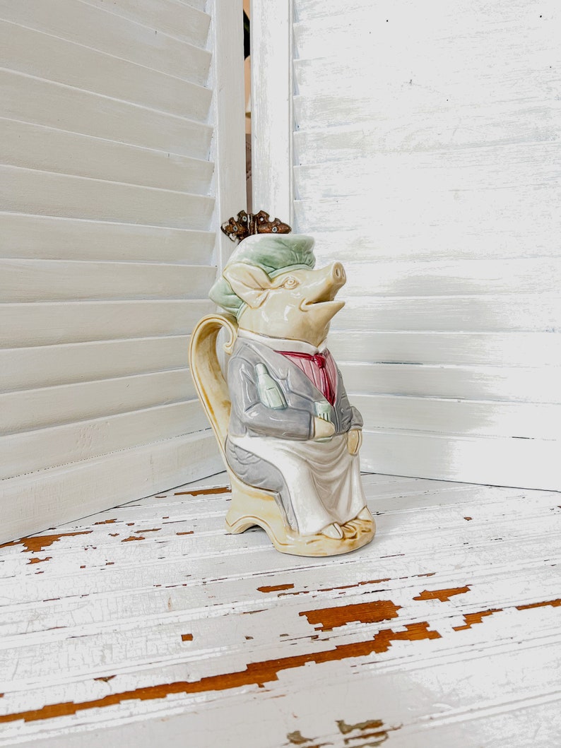 Vintage Sigma Taste Setter Pitcher, Ceramic Pig Pitcher, Cottagecore ...