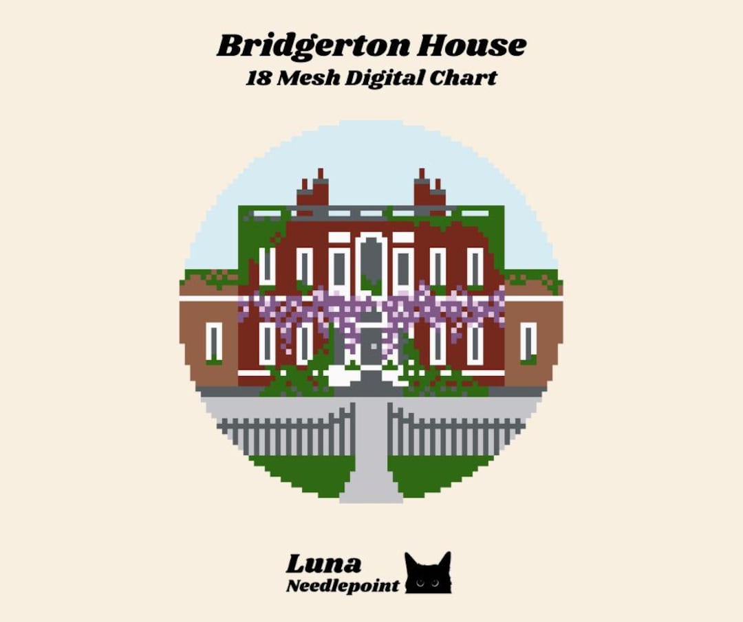 Bridgerton House 18 Mesh Needlepoint Digital Canvas Chart - Etsy
