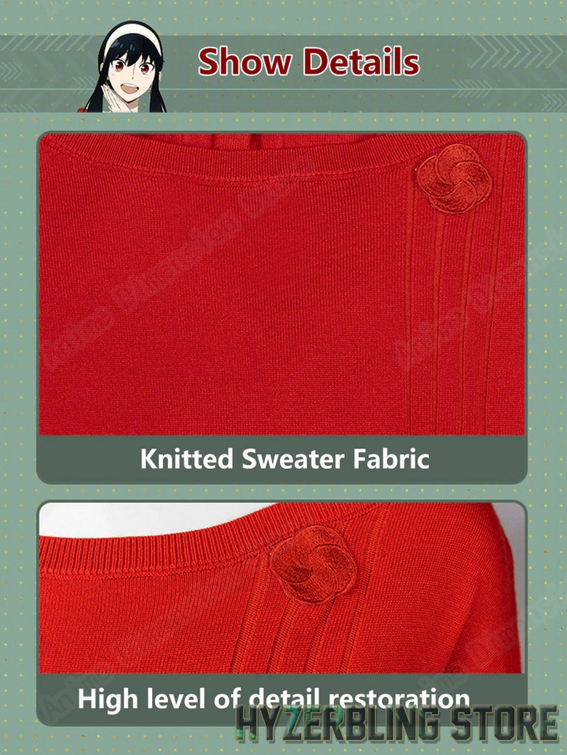 Yor Forger Cosplay Anime SPYFAMILY Costume Red Sweater - Etsy Singapore
