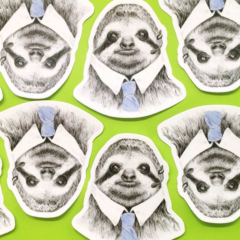 Sloth Sticker Vinyl Animal Sticker Waterproof Weatherproof - Etsy