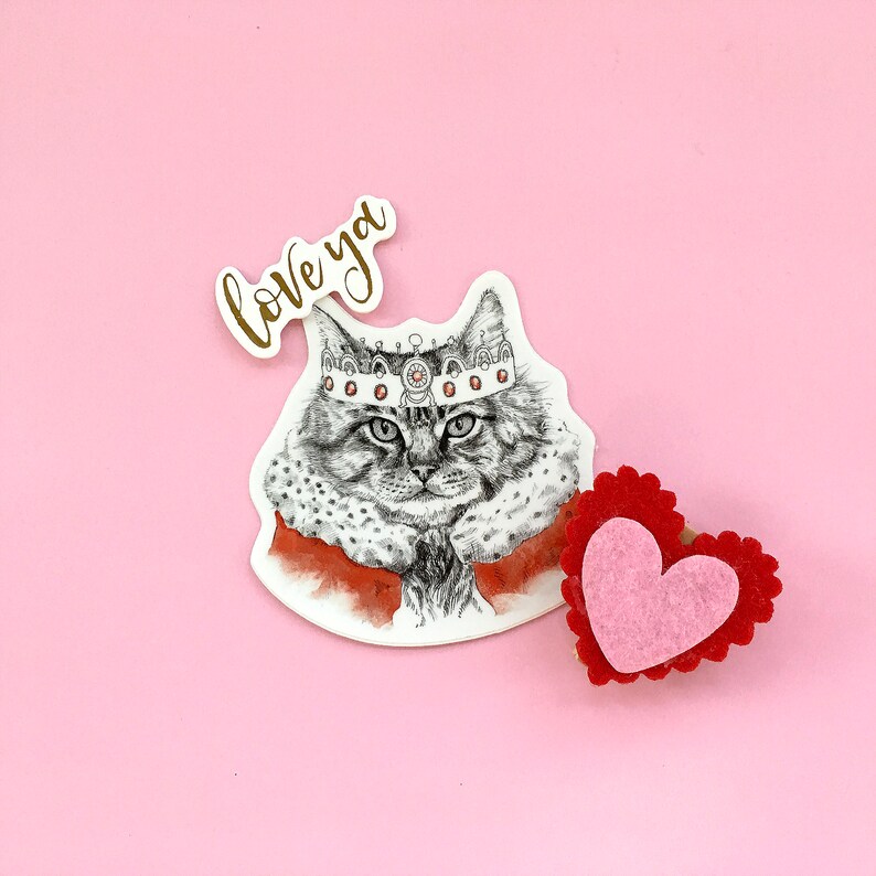 Cat Sticker, Vinyl Animal Sticker, Waterproof Weatherproof Bumper ...