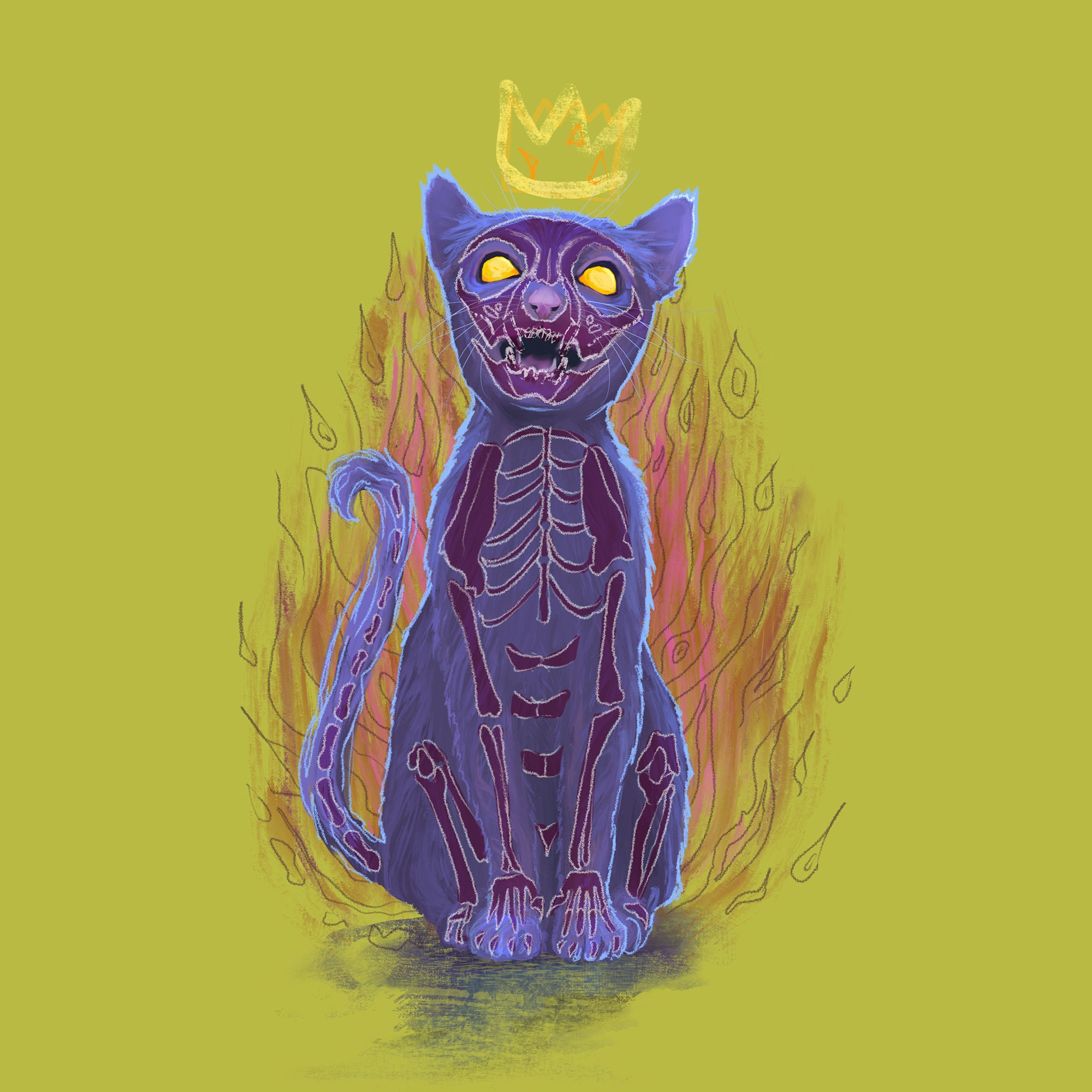 Corpse Scary Cat Vinyl Sticker | Etsy