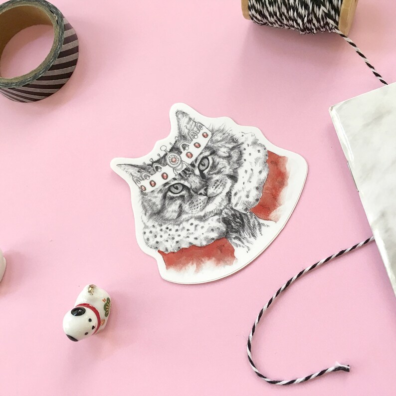 Cat Sticker, Vinyl Animal Sticker, Waterproof Weatherproof Bumper ...