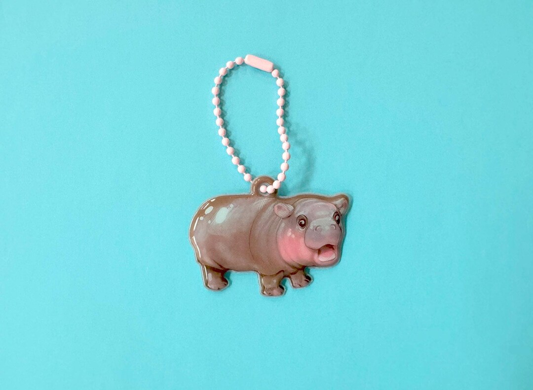 Moo Deng Charm, Pygmy Hippo 'puffy' Keychain - Etsy