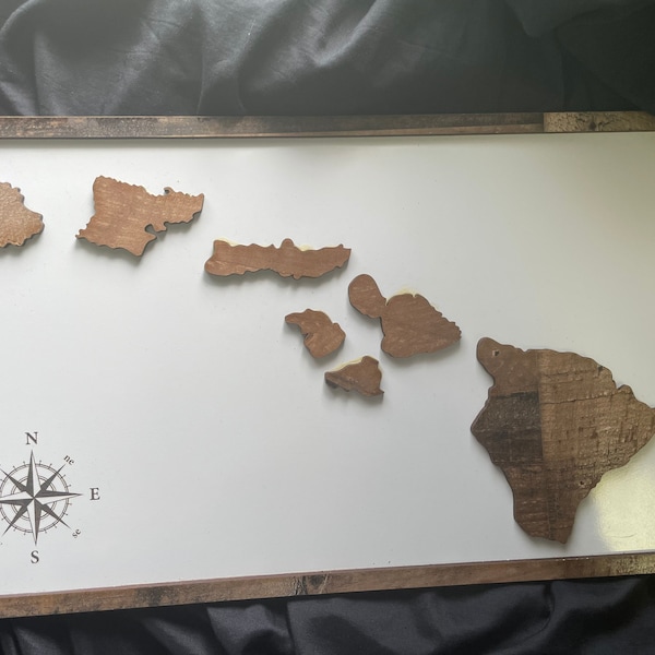 Wood Hawaiian Island Chain Wall Art - Etsy